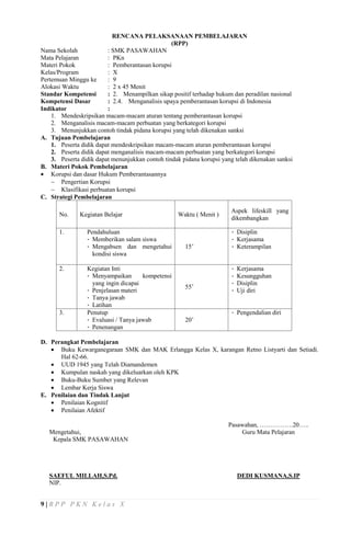Rpp pkn smk kelas x | PDF