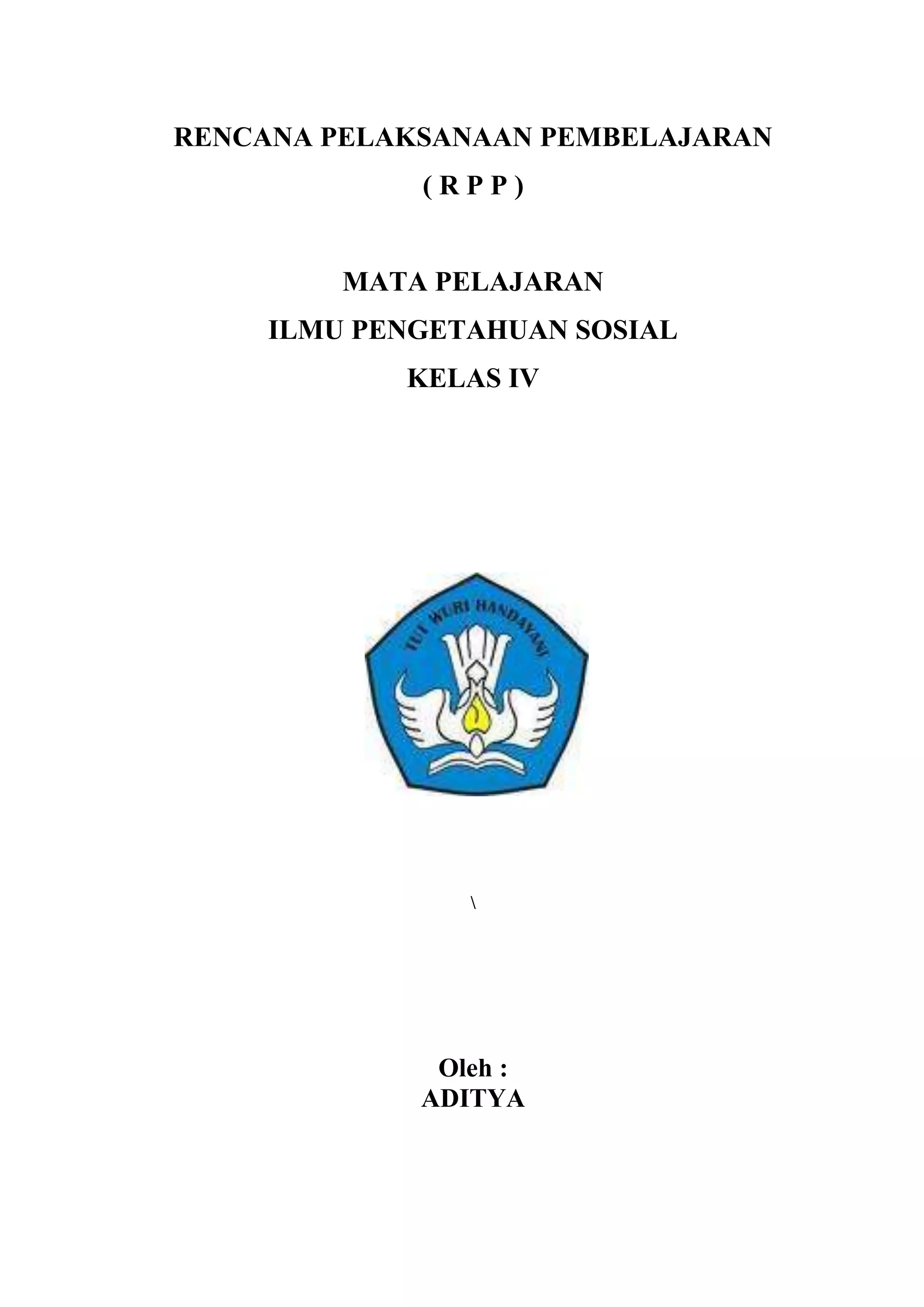 Contoh RPP PLPG KELAS 4 MAPEL IPS | DOCX