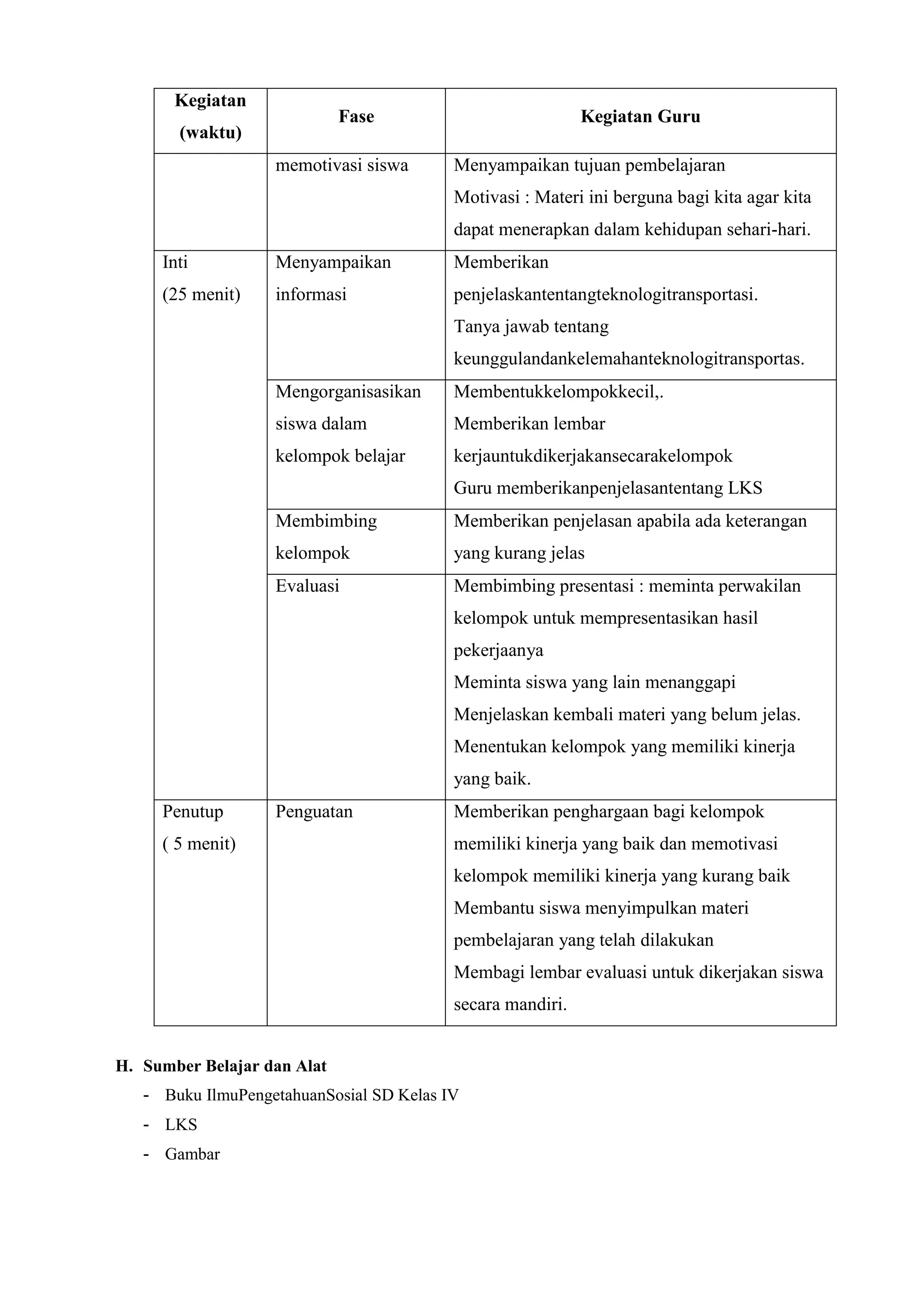 Contoh RPP PLPG KELAS 4 MAPEL IPS | DOCX