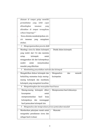 RPP Problem Based Learning Pertumbuhan & Perkembangan | PDF