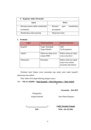 RPP Problem Based Learning Pertumbuhan & Perkembangan | PDF