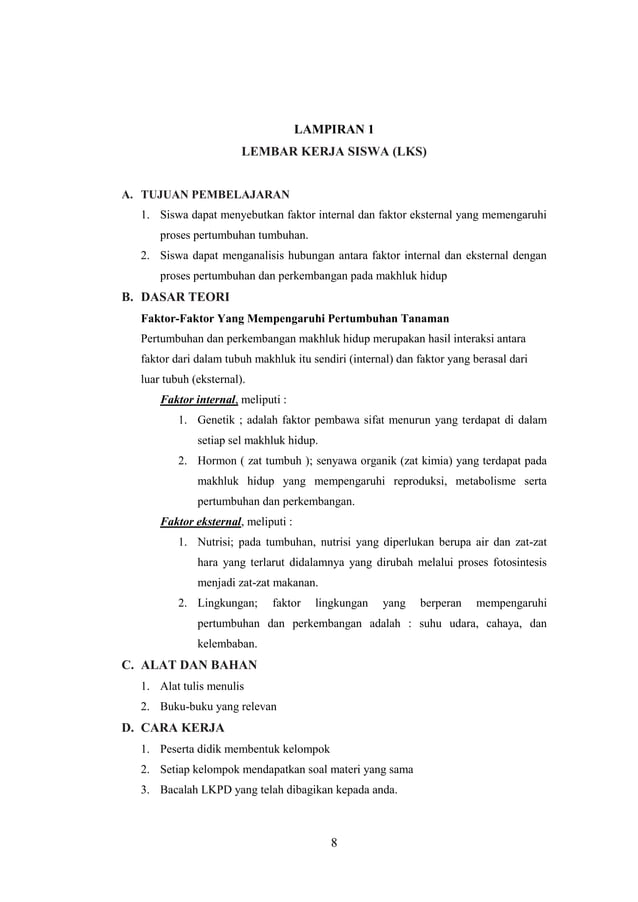 RPP Problem Based Learning Pertumbuhan & Perkembangan | PDF