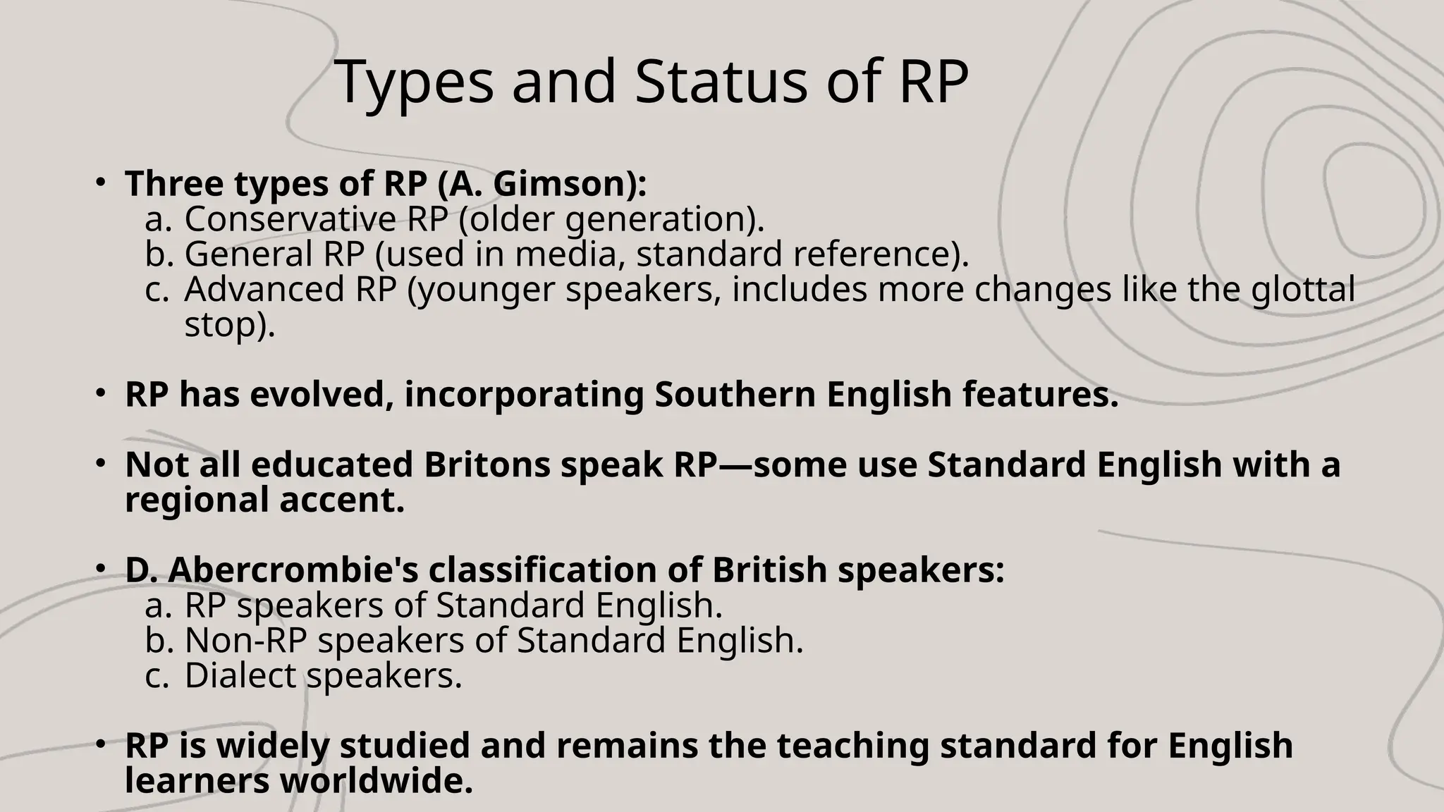 Principle types of english prounciatian. | PPTX
