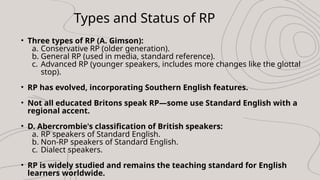 Principle types of english prounciatian. | PPT