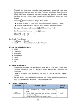 Rencana pelaksanaan pembelajaran materi refleksi | PDF
