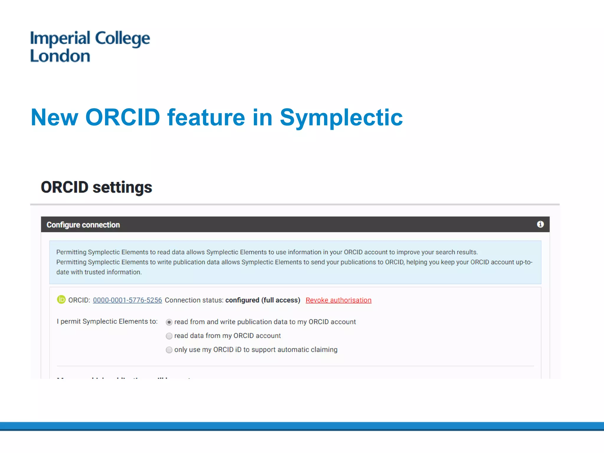ORCID & Symplectic integration | PPTX