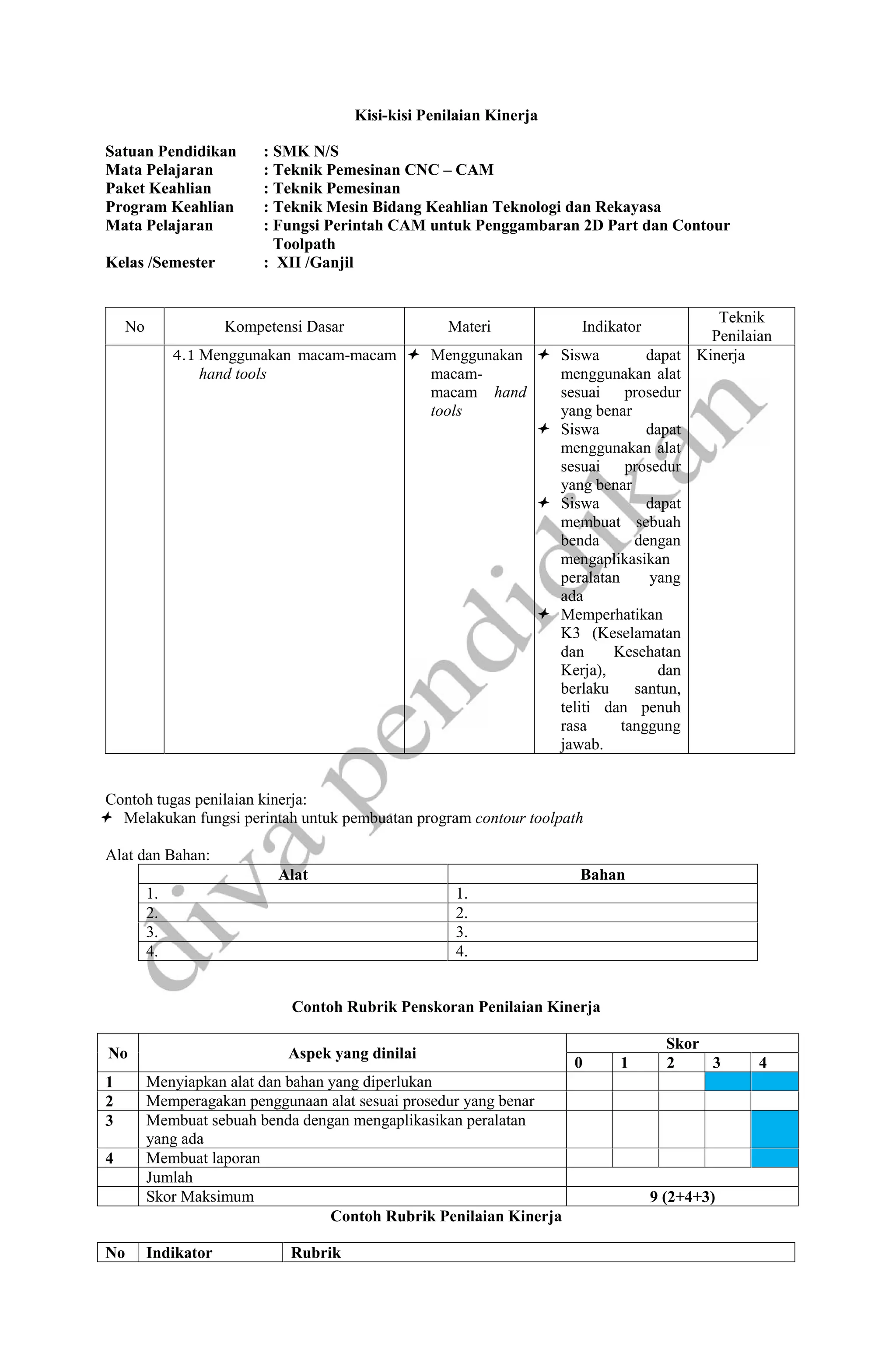 Rpp revisi 2016 teknik pemesinan cnc xii smk rpp diva pendidikan | PDF