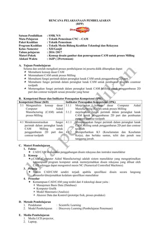 Rpp revisi 2016 teknik pemesinan cnc xii smk rpp diva pendidikan | PDF