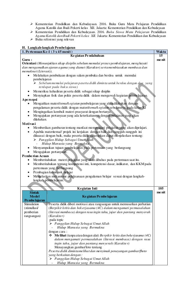 Rpp Revisi 2017 PAKK & BP kelas 11 SMA | PDF
