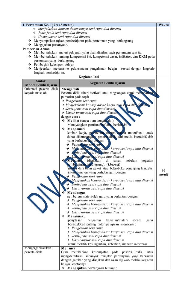 Rpp revisi 2017 seni budaya seni rupa kelas 10 sma | PDF