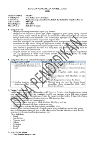 Rpp revisi 2017 seni budaya seni rupa kelas 11 sma | DOCX