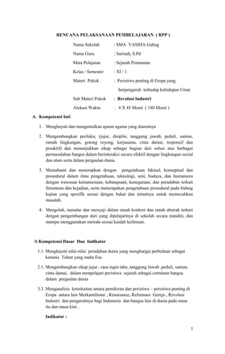 Rpp revolusi industri | DOC