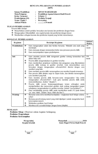 Rpp sd pai 1 lembar kelas 1 lostn.me