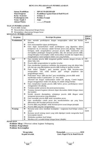 Rpp sd pai 1 lembar kelas 1 lostn.me