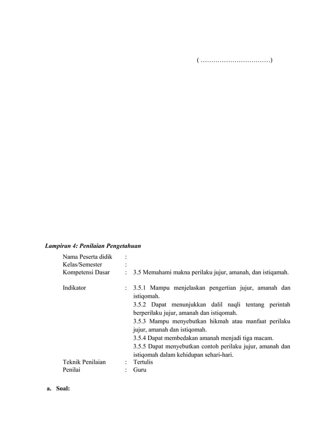 Rpp Pai Kelas Xi K13