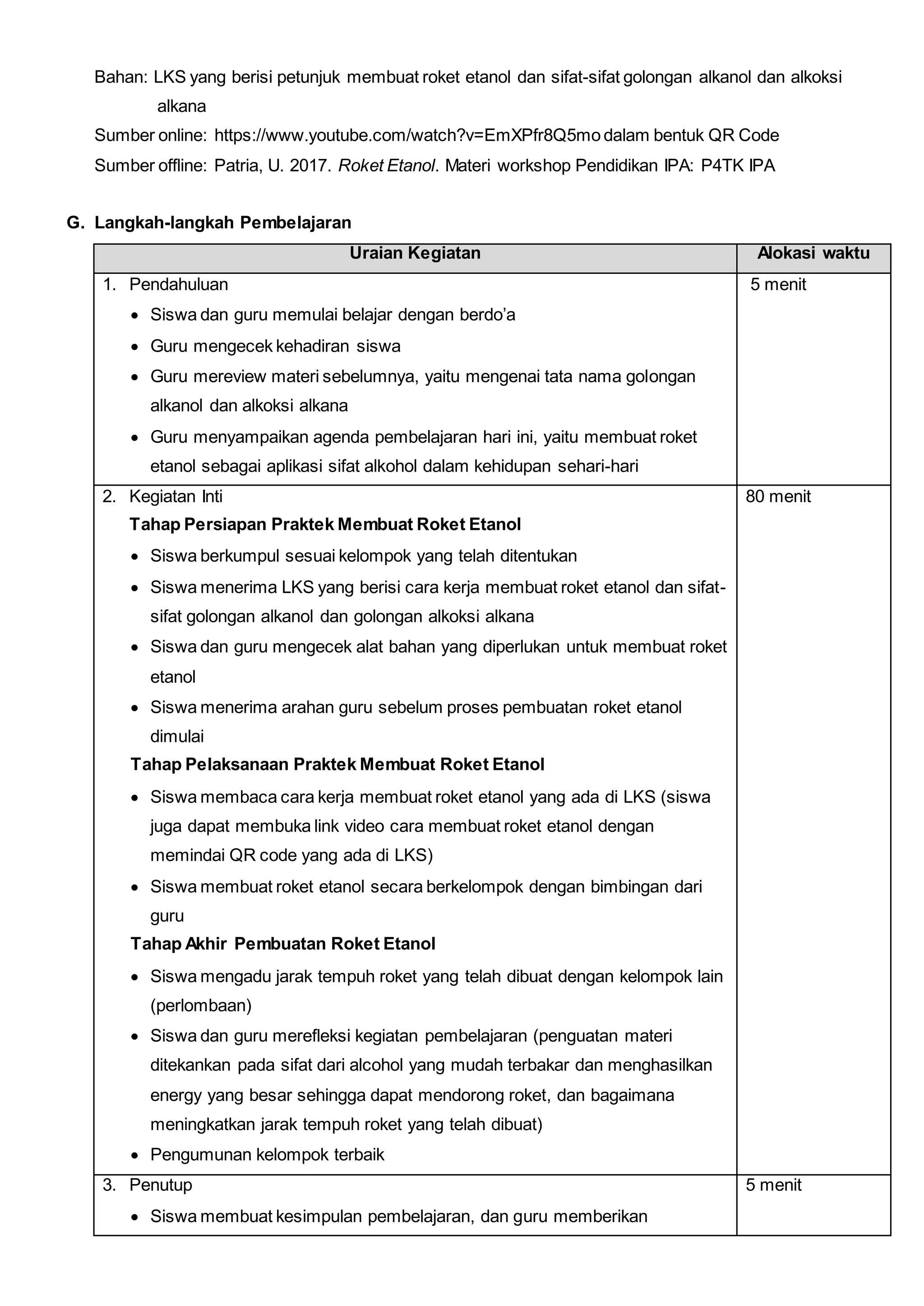 CONTOH RPP KIMIA BERBASIS STEM | DOCX