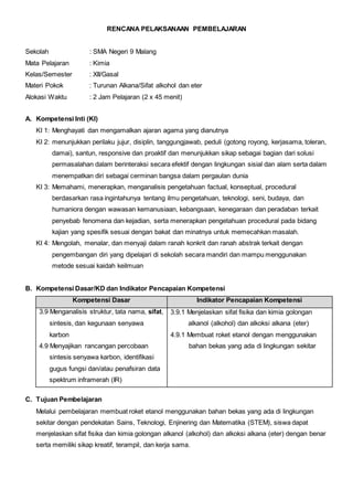 CONTOH RPP KIMIA BERBASIS STEM | DOCX