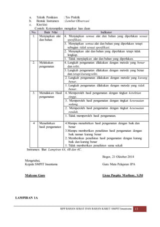 Rpp sifat bahan | PDF