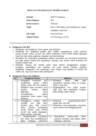 Rpp sifat bahan | PDF