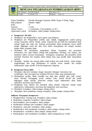 RPP SIMULASI DIGITAL GANJIL TP.2014-2015 | PDF