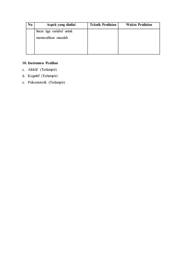 Rpp spltv (sistem persamaan linear tiga variabel) | DOCX