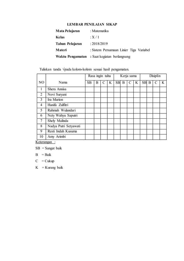 Rpp spltv (sistem persamaan linear tiga variabel) | DOCX