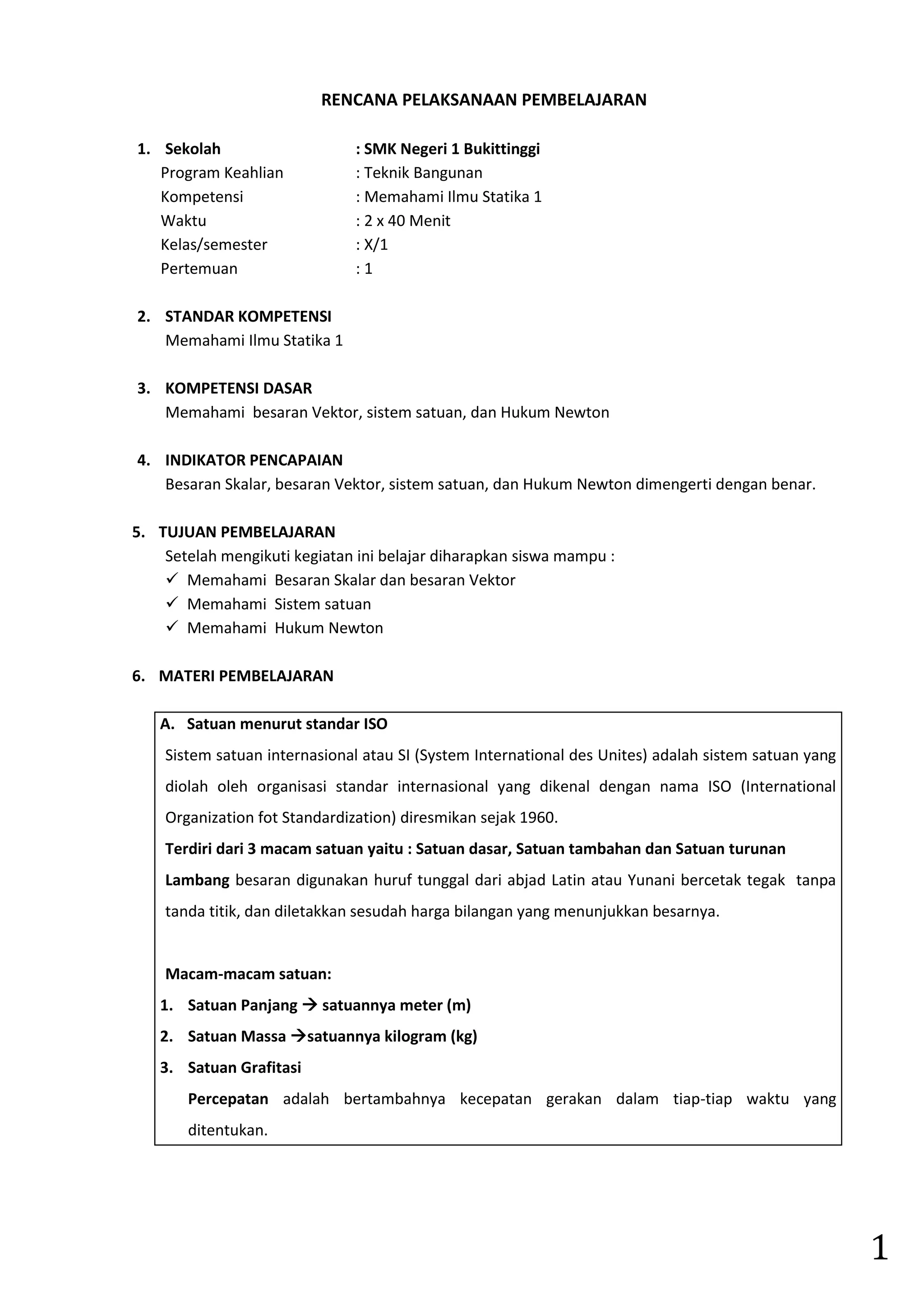 Rpp statika 1 | DOCX