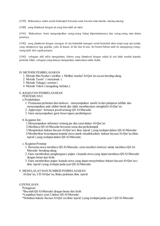 Rpp tahfidz kls 9 | DOCX