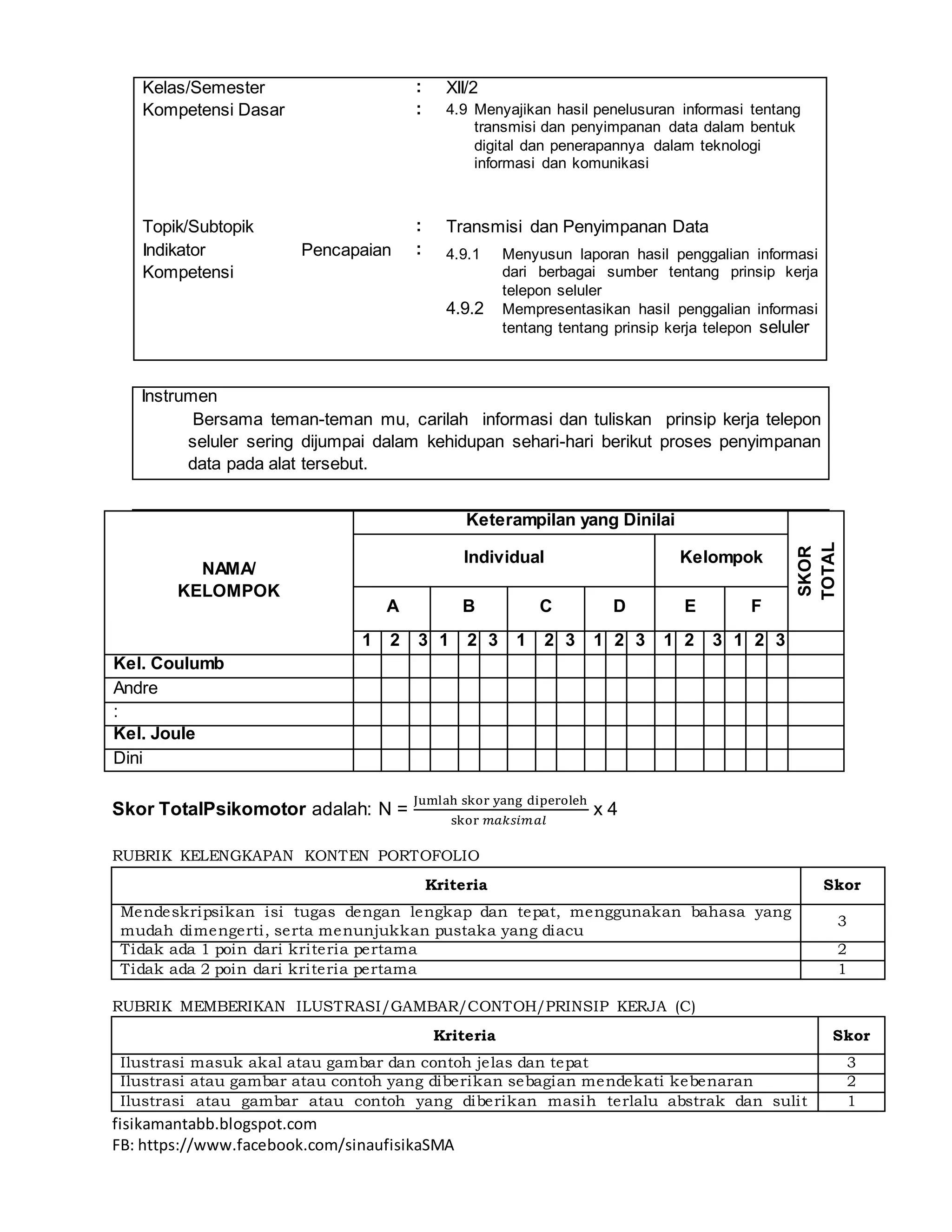 Rpp teknologi digital | DOCX