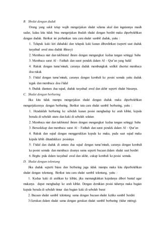 RPP Sholat Bagi Orang Sakit | DOCX