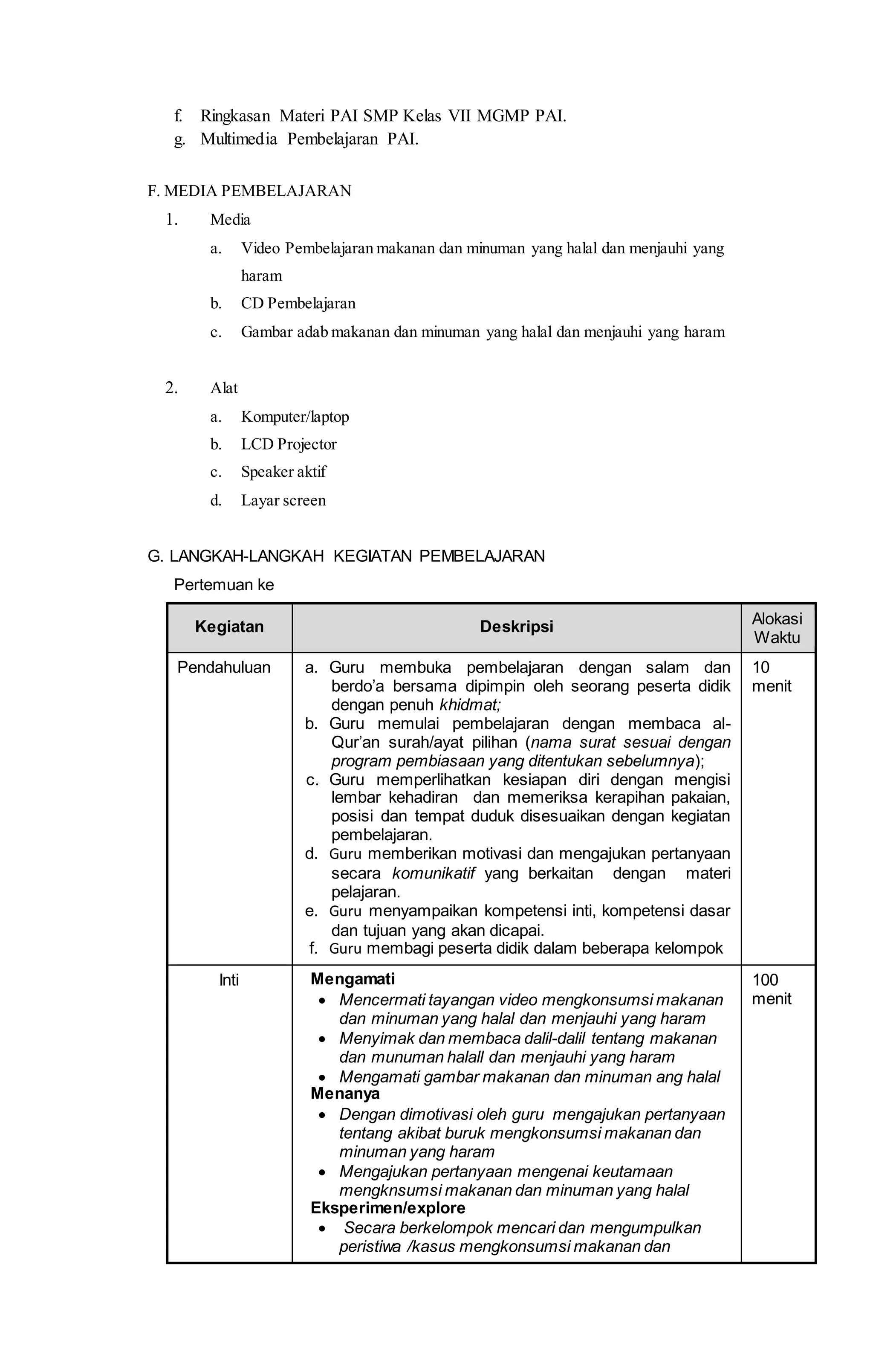 Rpp tekpen makanan halal dan haram | DOCX