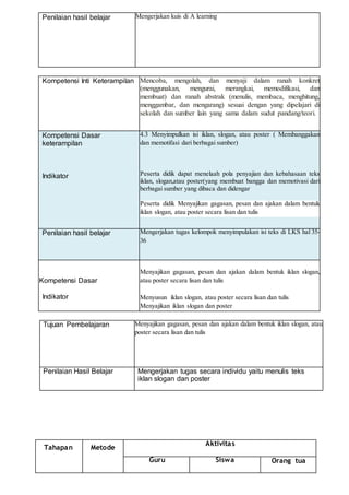 Rpp teks iklan | DOCX