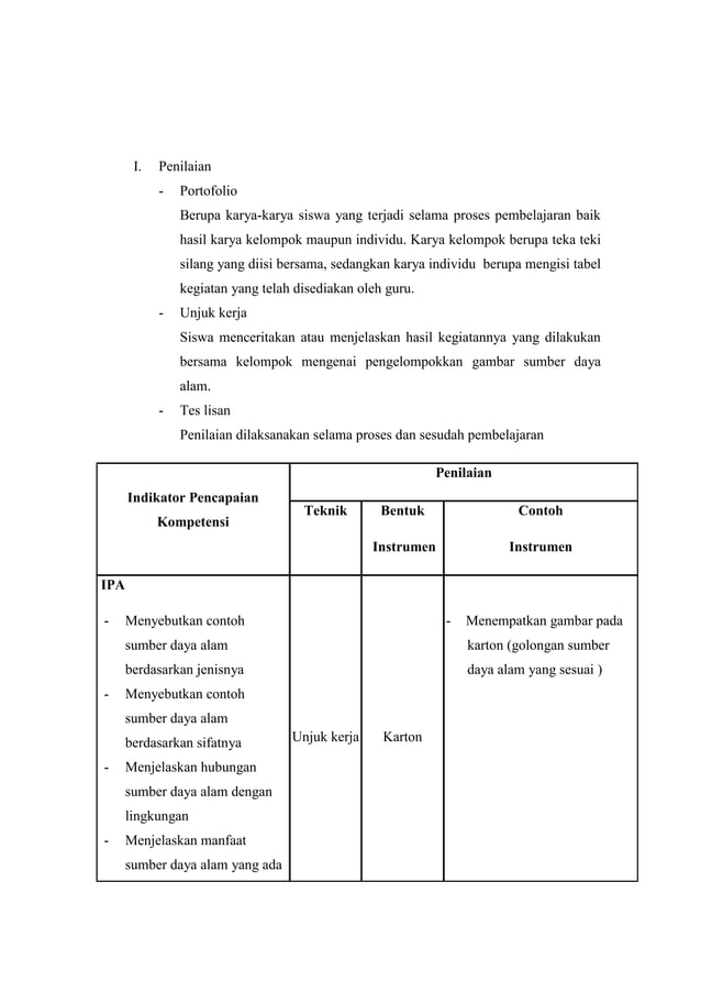 Rpp terpadu kelas 4 | PDF