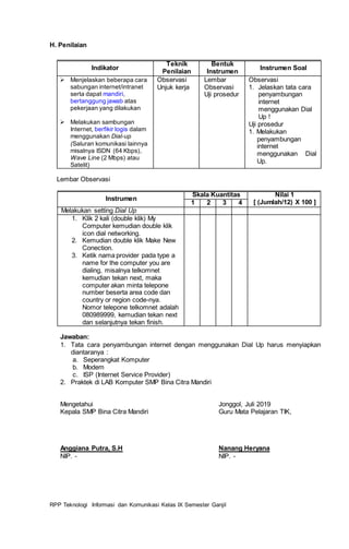 RPP TIK KELAS IX SEMESTER 1 | DOC