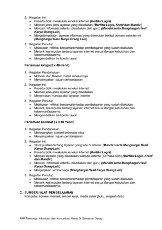 RPP TIK KELAS IX SEMESTER 2 | DOC