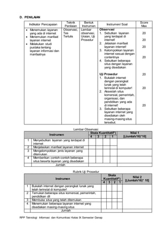 RPP TIK KELAS IX SEMESTER 2 | DOC