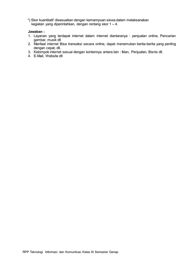 RPP TIK KELAS IX SEMESTER 2 | DOC