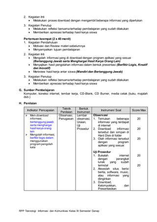 RPP TIK KELAS IX SEMESTER 2 | DOC