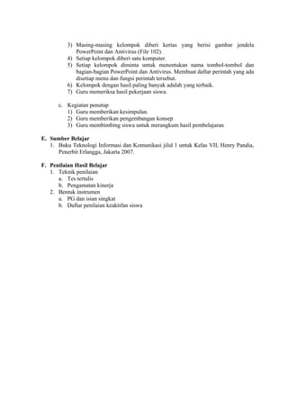 Rpp tik kelas vii semester 1 | RTF