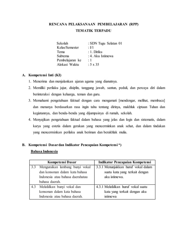 Rencana Pelaksanaan Pembelajaran (RPP) | PDF