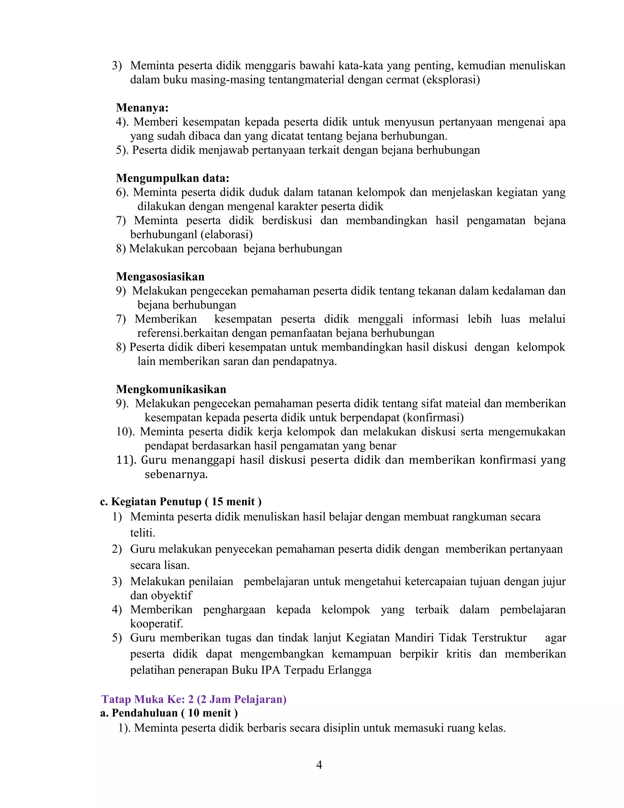 Rpp viii bab 8 - tekanan pada zat cair | DOC