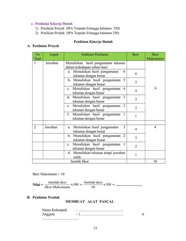 Rpp viii bab 8 - tekanan pada zat cair | DOC