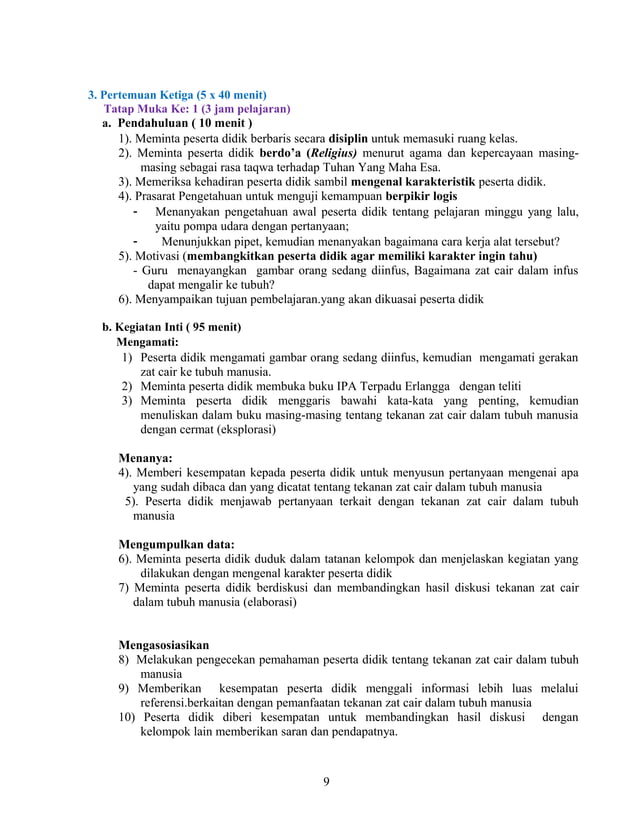 Rpp viii bab 8 - tekanan pada zat cair | DOC