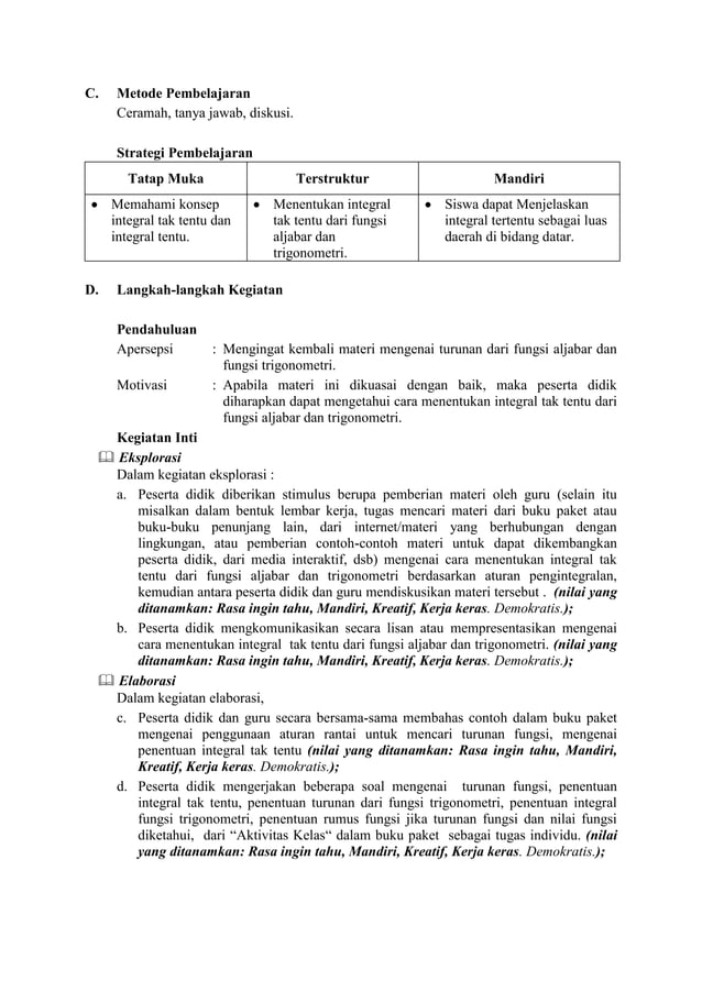 Rpp xii integral | DOCX