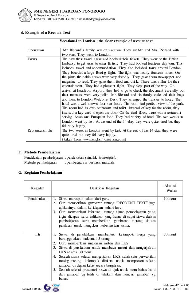 Format Rpp K13 Revisi
