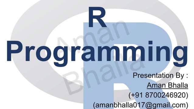 R programming & Machine Learning | PPT