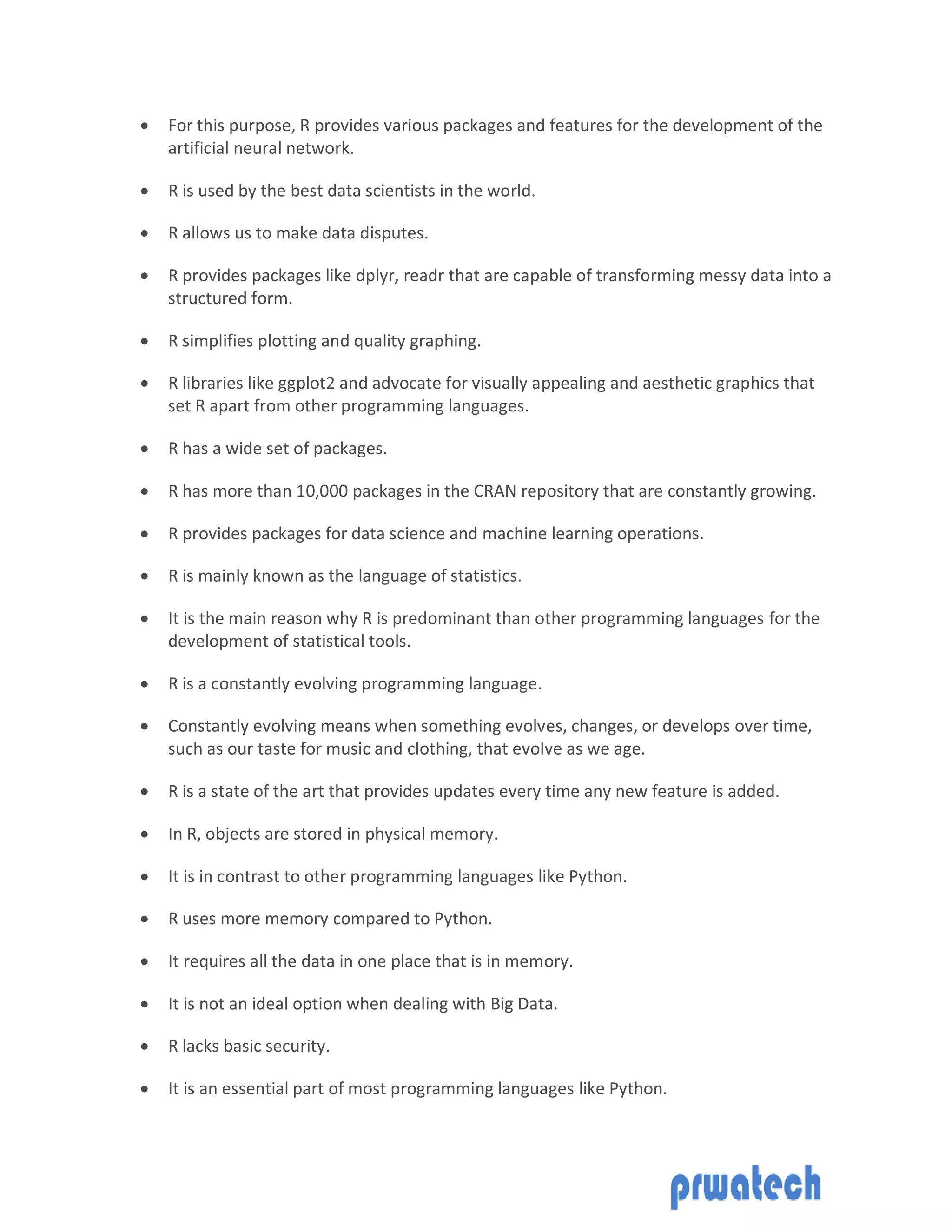 R programming advantages and disadvantages | PDF