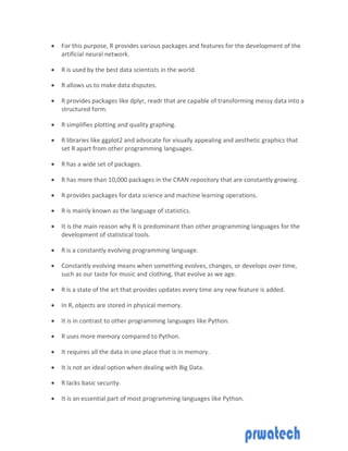 R programming advantages and disadvantages | PDF