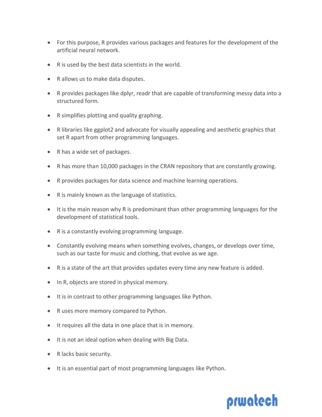 R programming advantages and disadvantages | PDF