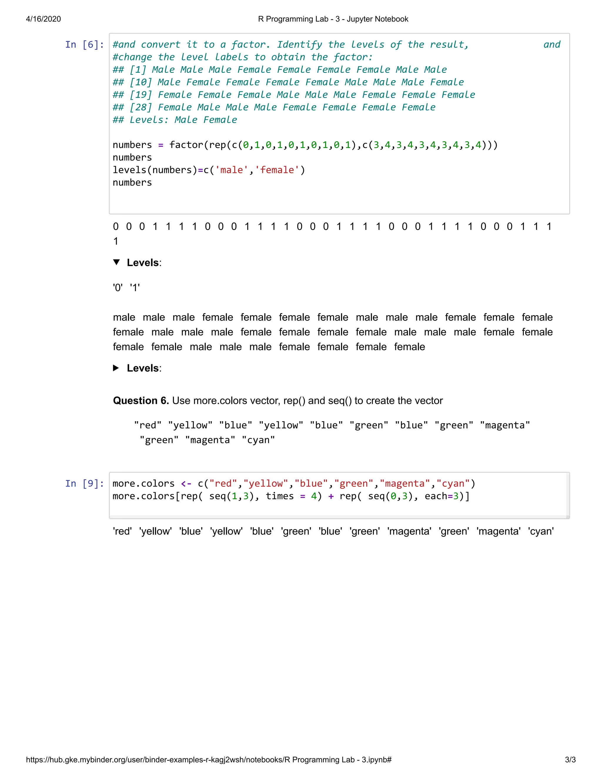 R programming lab 3 - jupyter notebook | PDF | Business and Finance